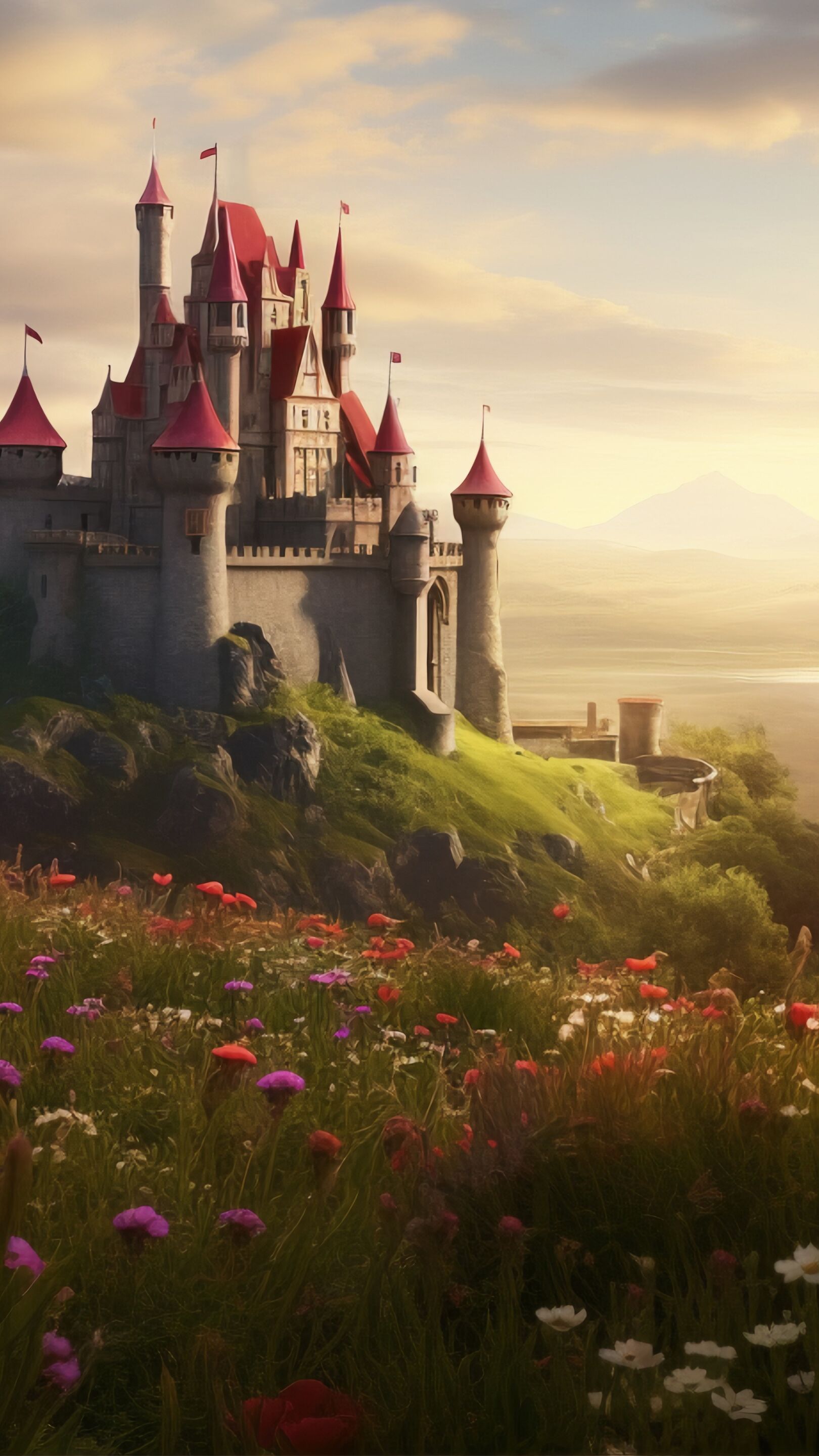 Beautiful Enchanted Castle in Blooming Paradise - backiee