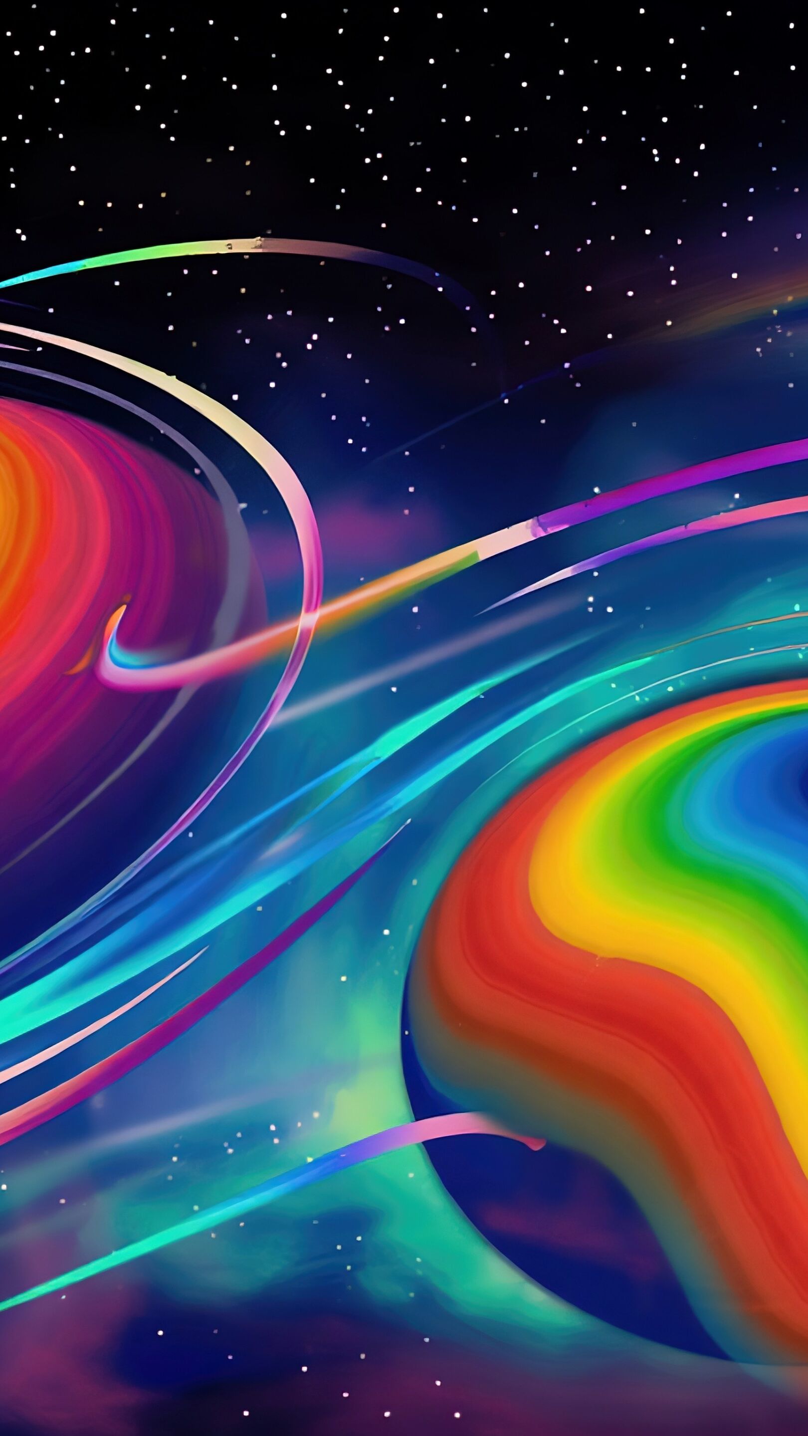 Rainbow Cosmic Embrace - backiee