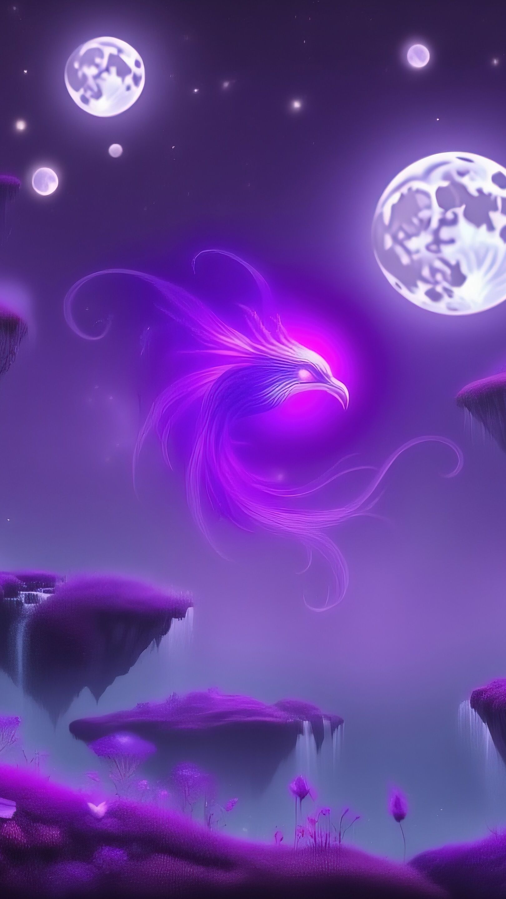 Purple Floating Islands - backiee