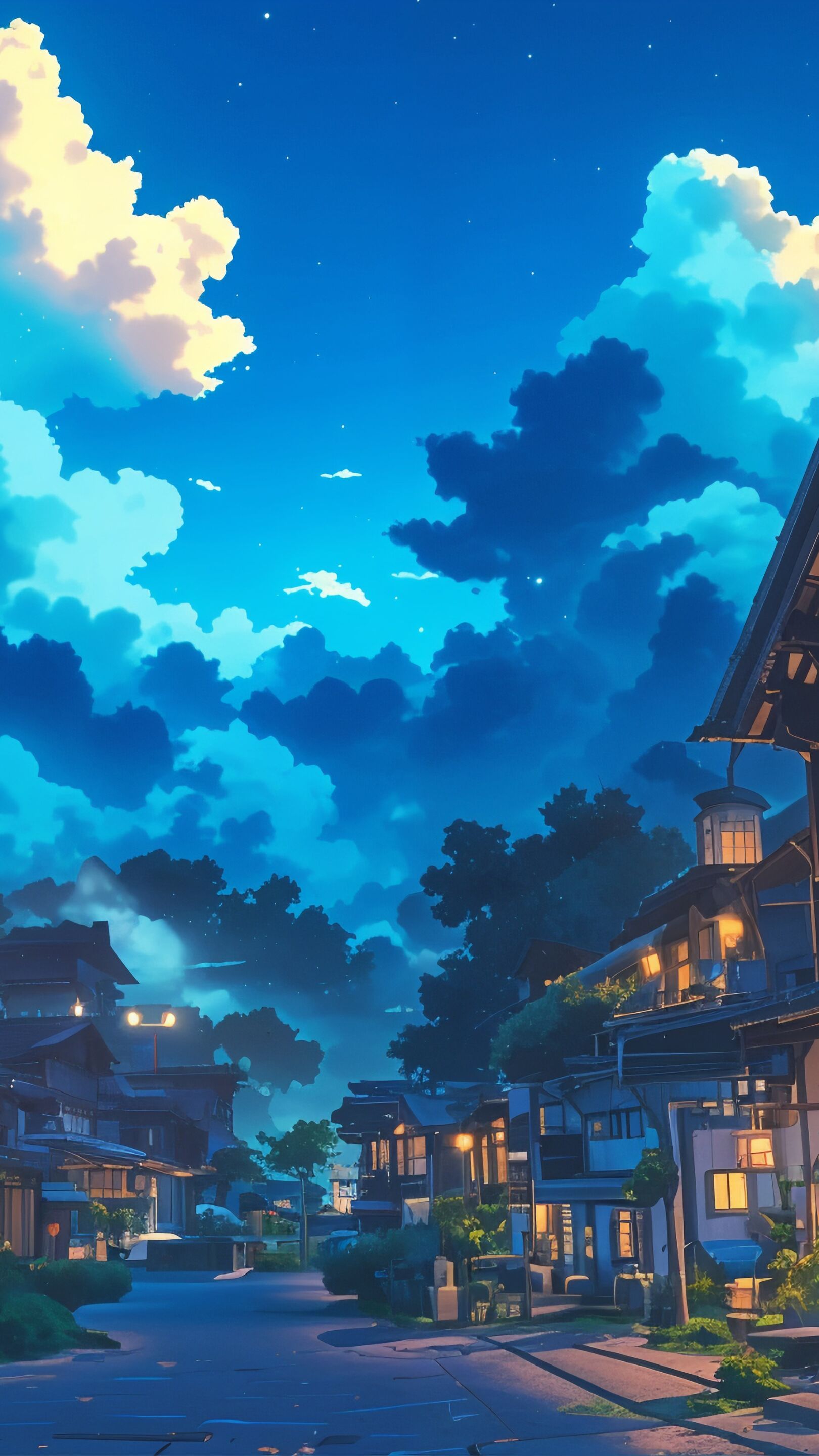 Anime Cityscape at Twilight - backiee