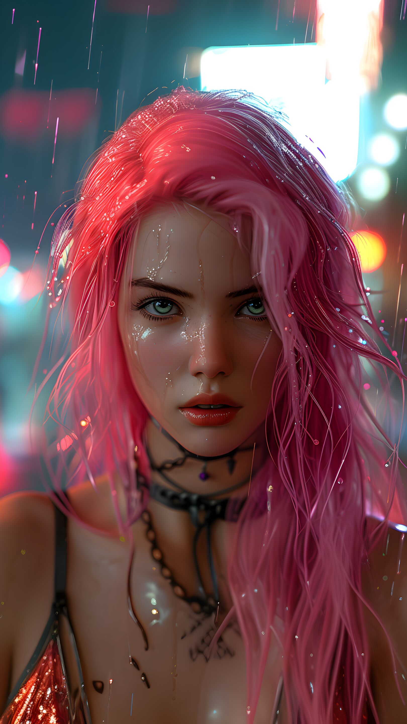 Mystical Night in Neon Hues - backiee