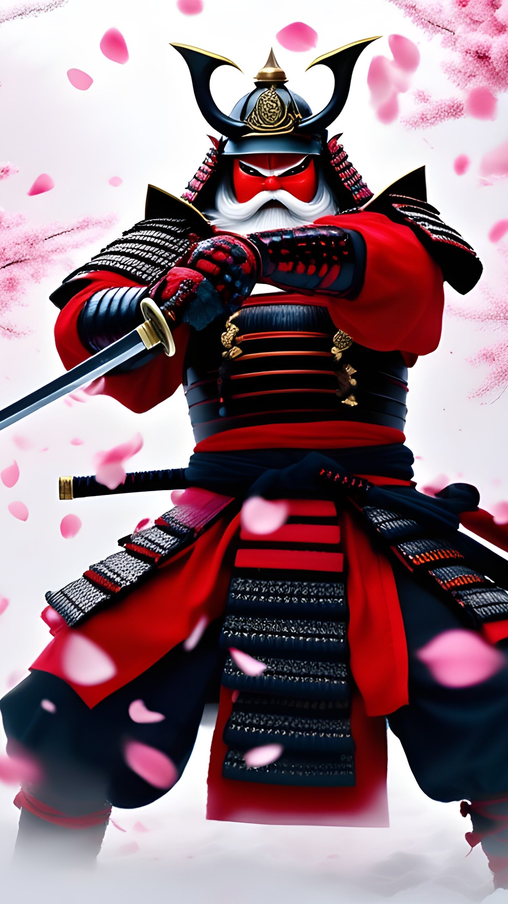 Santa Samurai Slices Through Sakura Snow in 5K - backiee