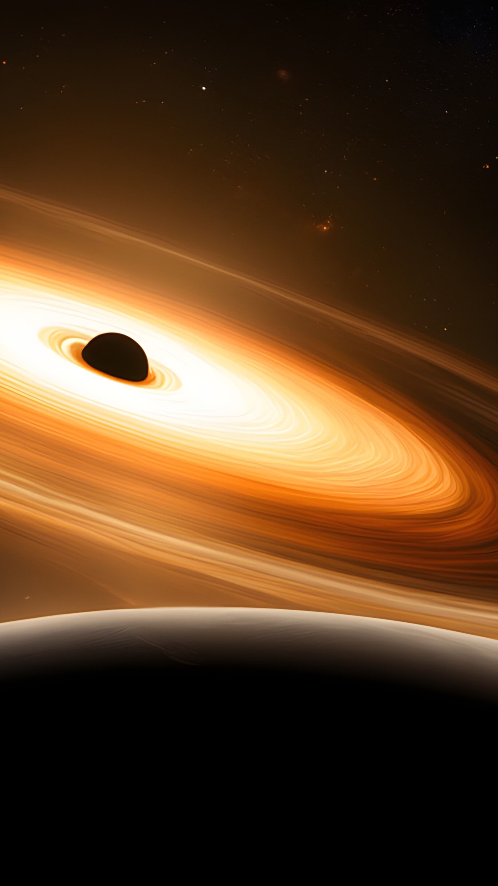 Radiant Rings Above a Silent Planet in Deep Space - backiee