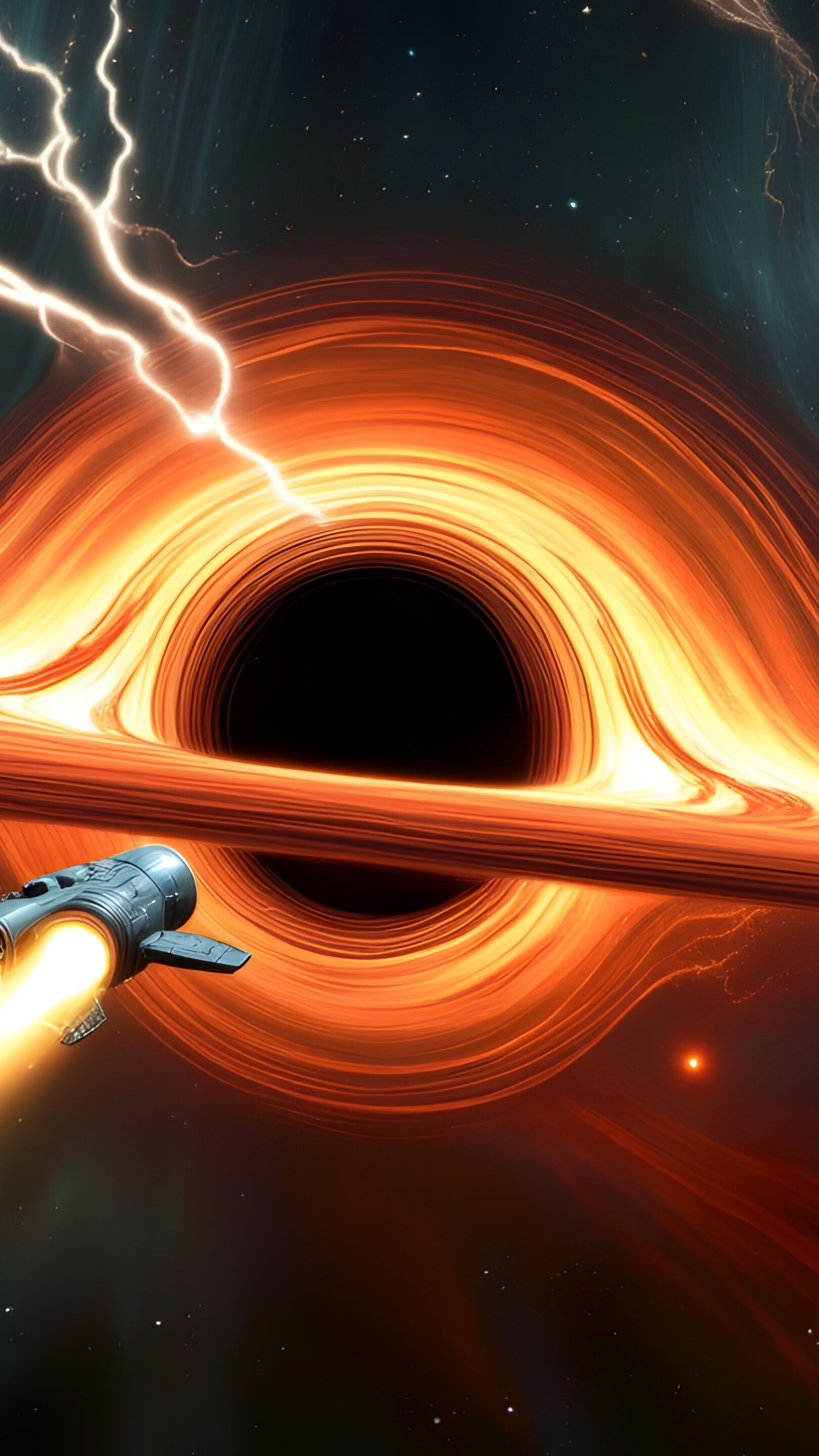 Starship Racing the Event Horizon Through a Stormlit Accretion Ring ...
