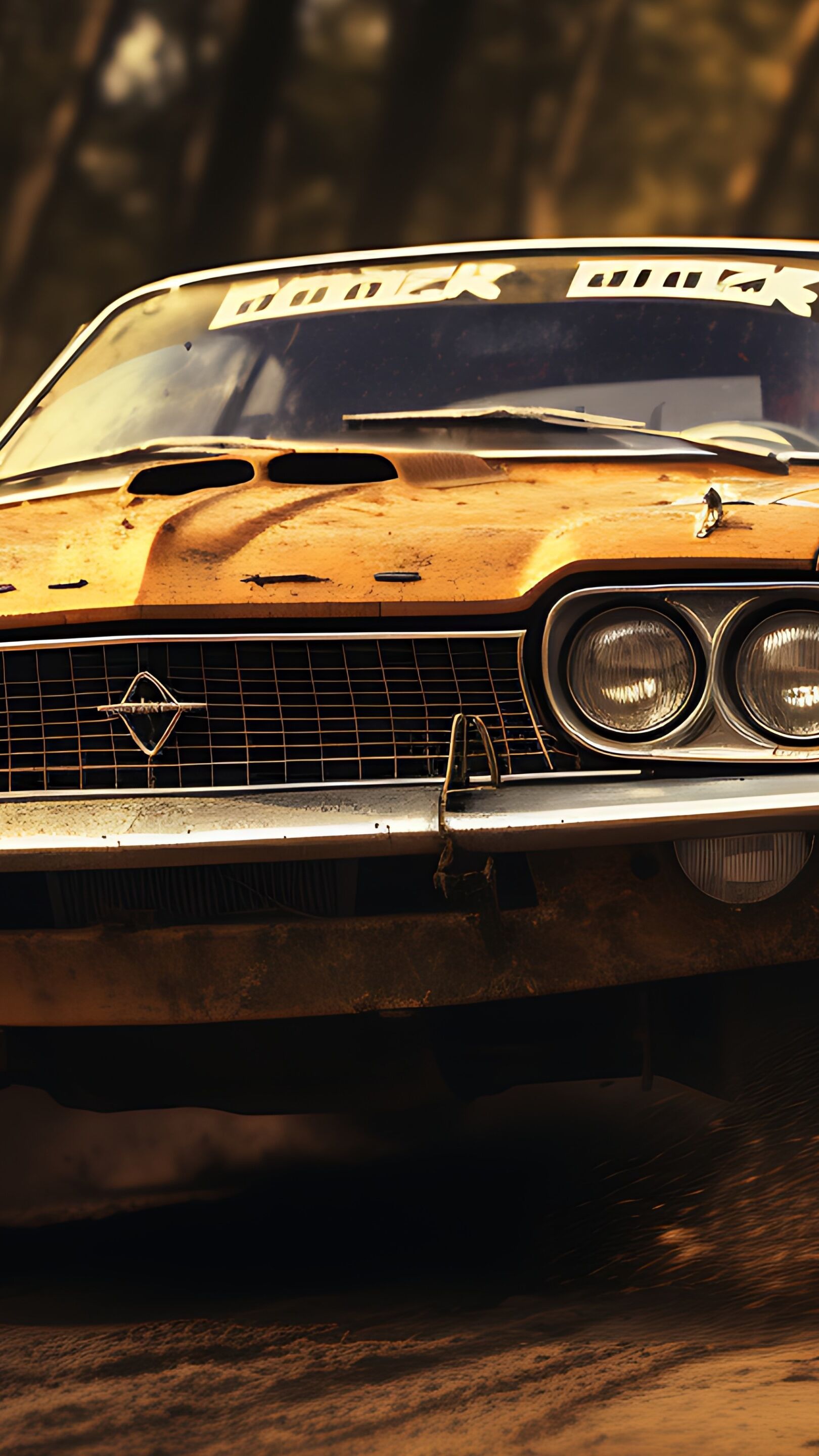 Vintage Rally Car Charging Through Forest Dust at 5k Speed - backiee