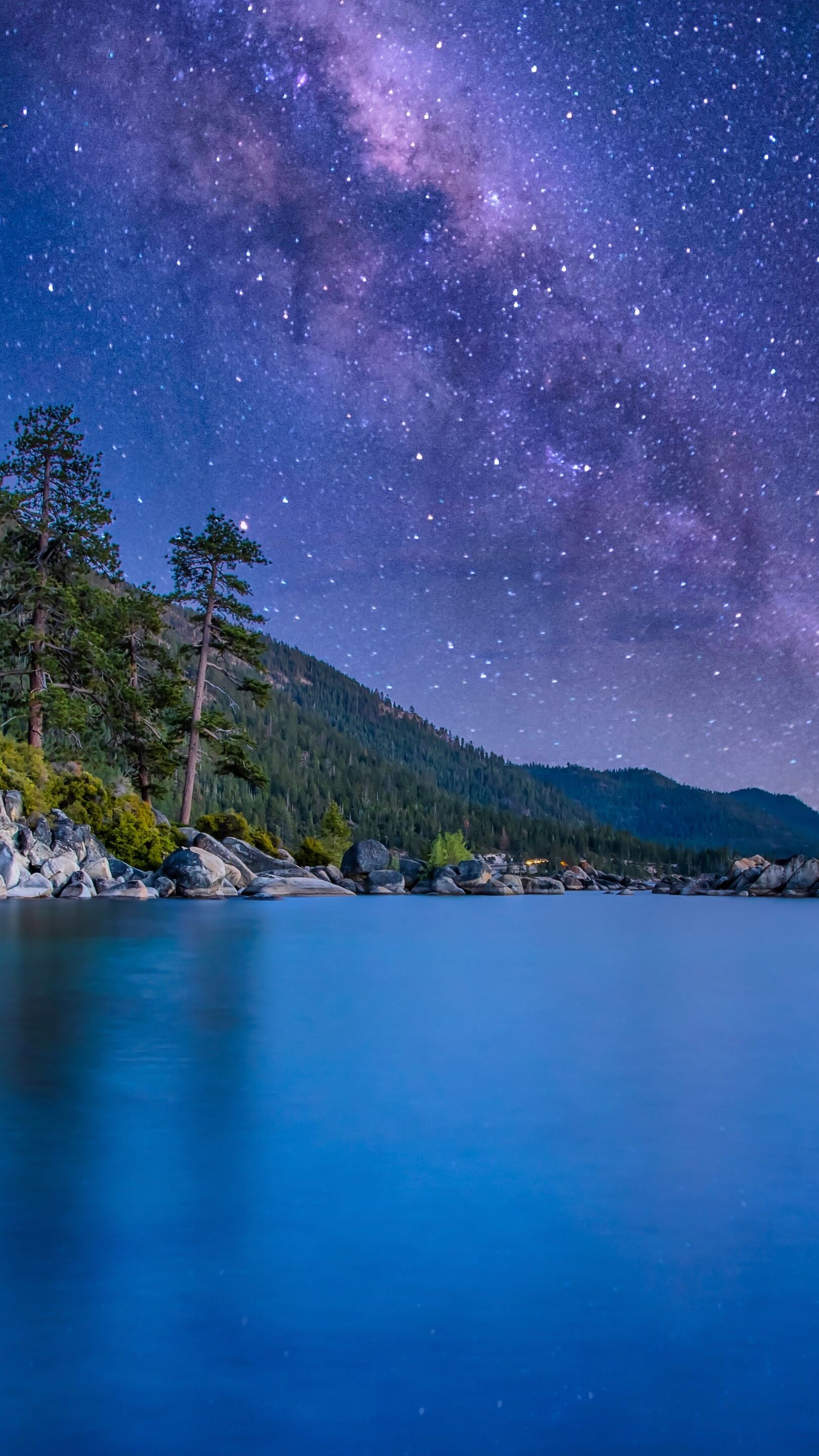 Milky Way Over Lake Tahoe Night Reflections in Nevada - backiee