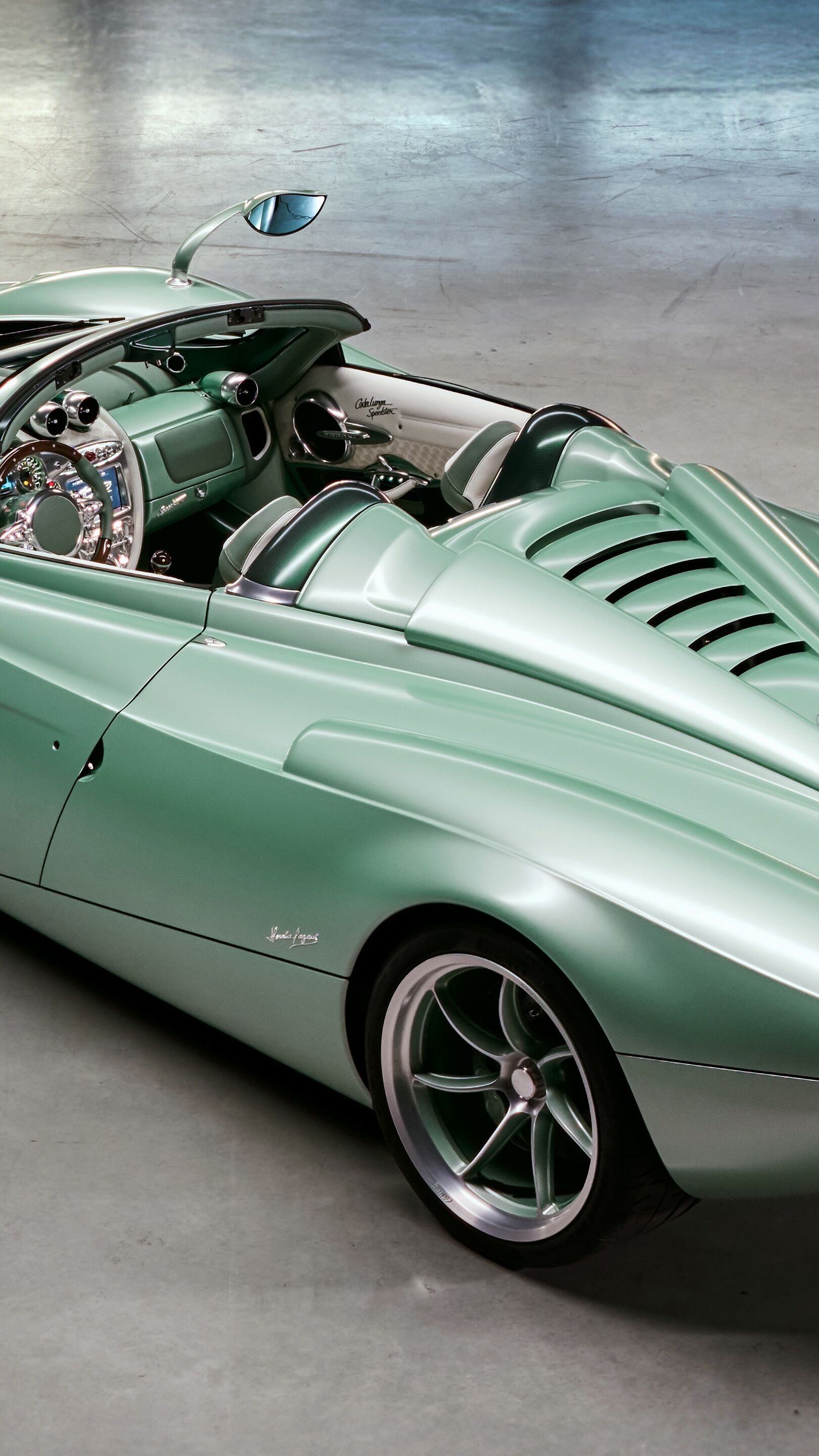 Pagani Huayra Codalunga Speedster Mint Green Roadster Wallpaper - backiee