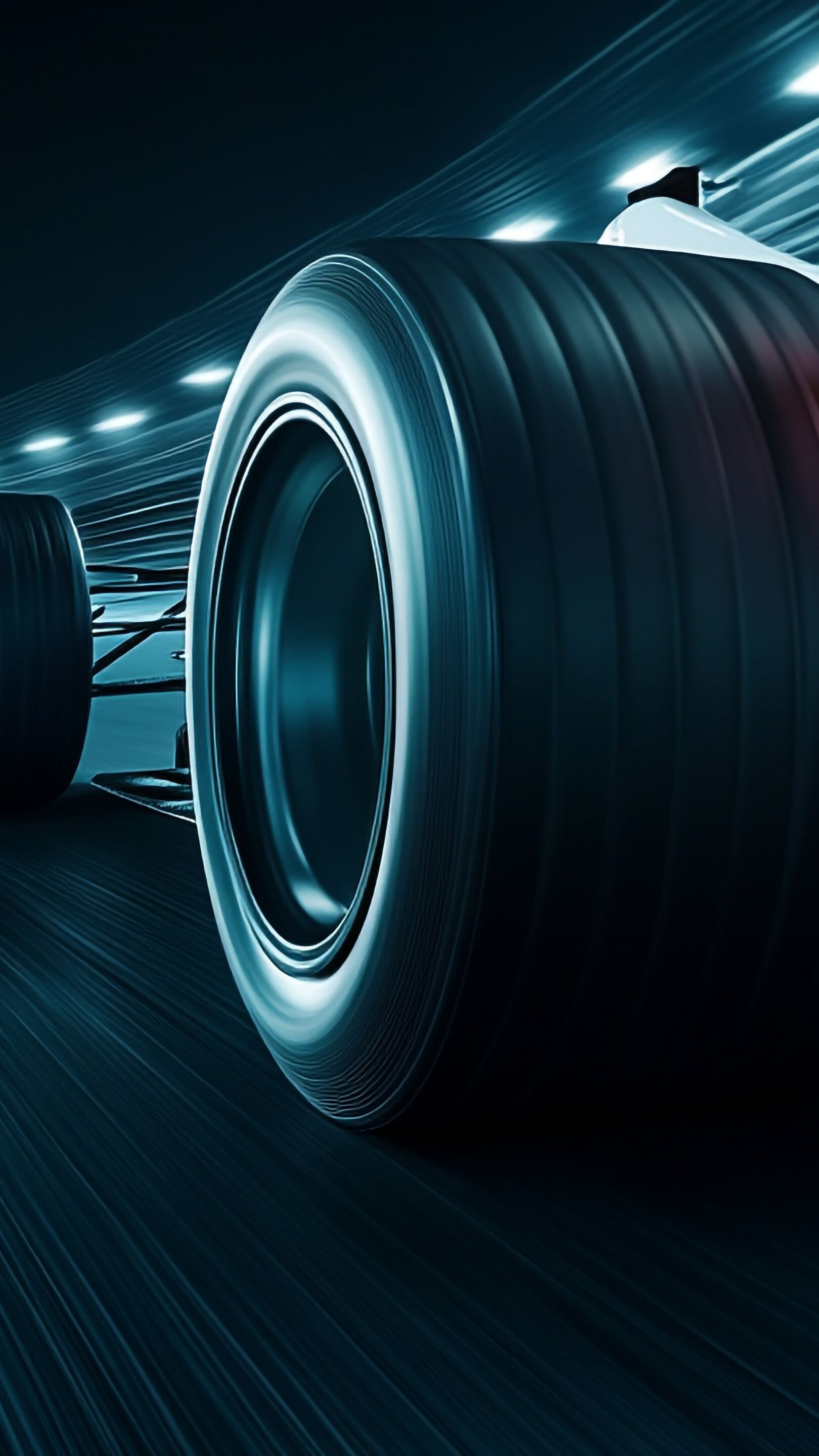 Midnight Velocity Formula One Machine Racing Through Neon Track - backiee