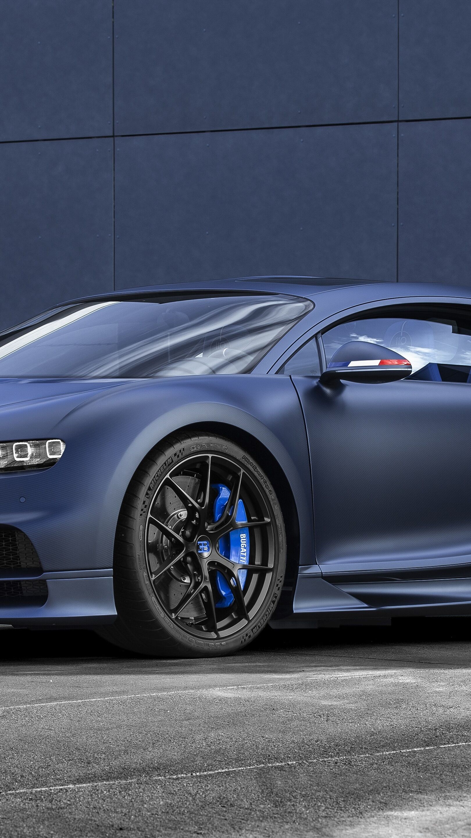 Matte Blue Bugatti Chiron 5K Hypercar Elegance - backiee