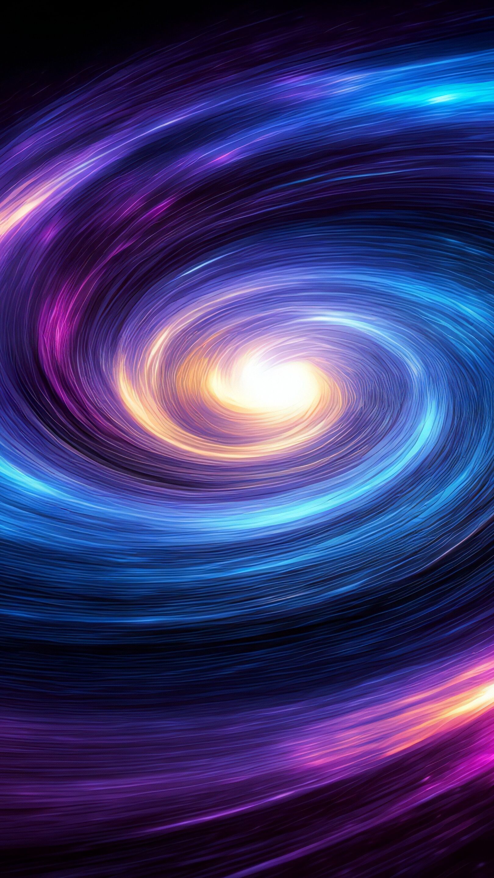 Luminous Cosmic Spiral Vortex in Electric Blue and Magenta Glow - backiee