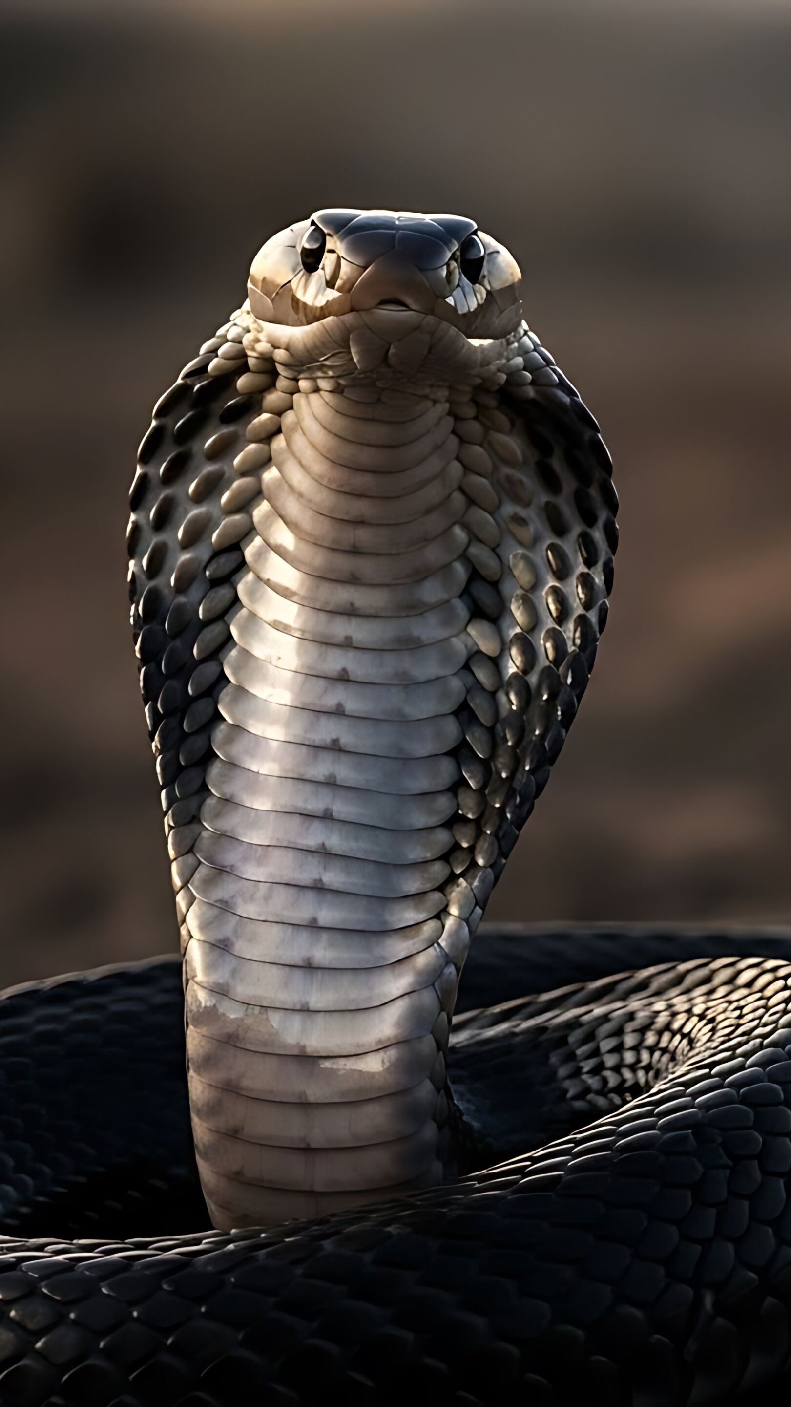 Majestic Black Cobra Rising in Dramatic 5K Detail - backiee