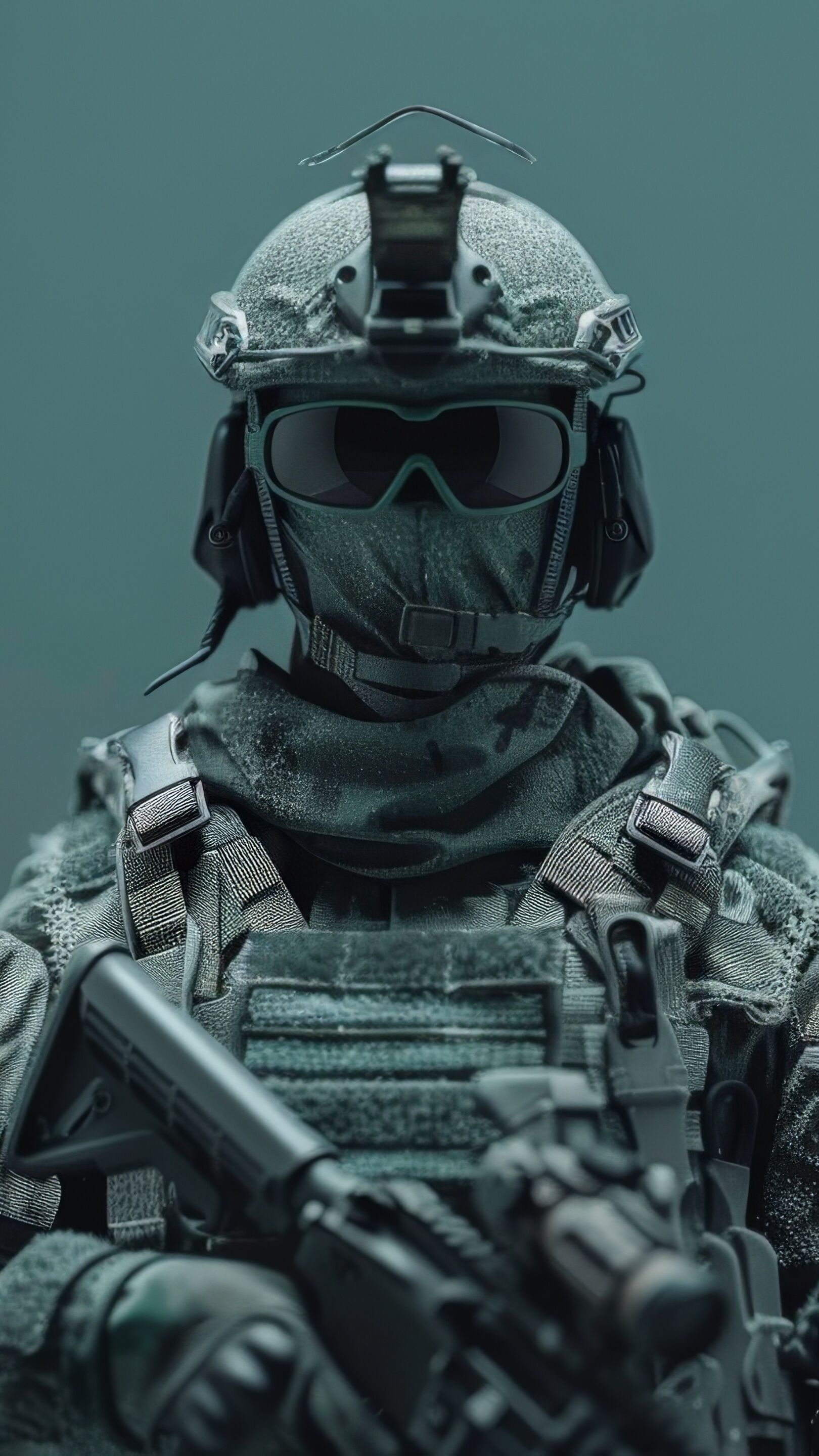 Elite Masked Infantry Soldier in Tactical Gear 5K Wallpaper - backiee