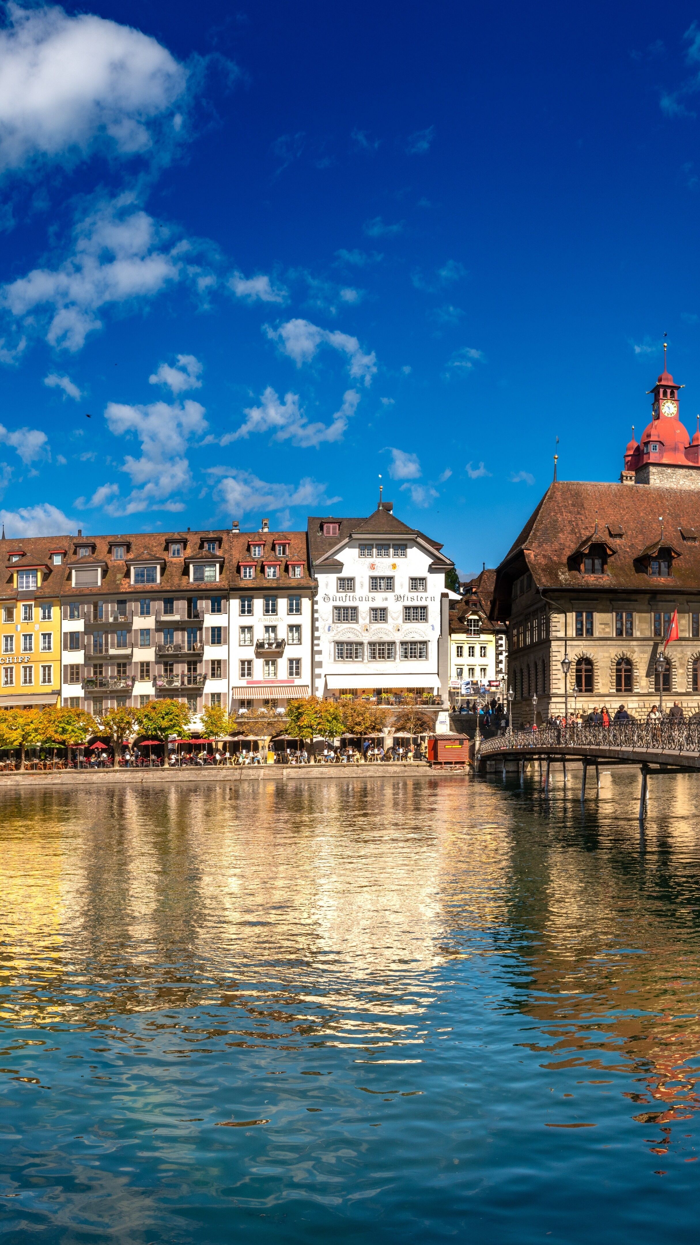 Kapellbrücke's Timeless Charm on a Sunny Day - backiee