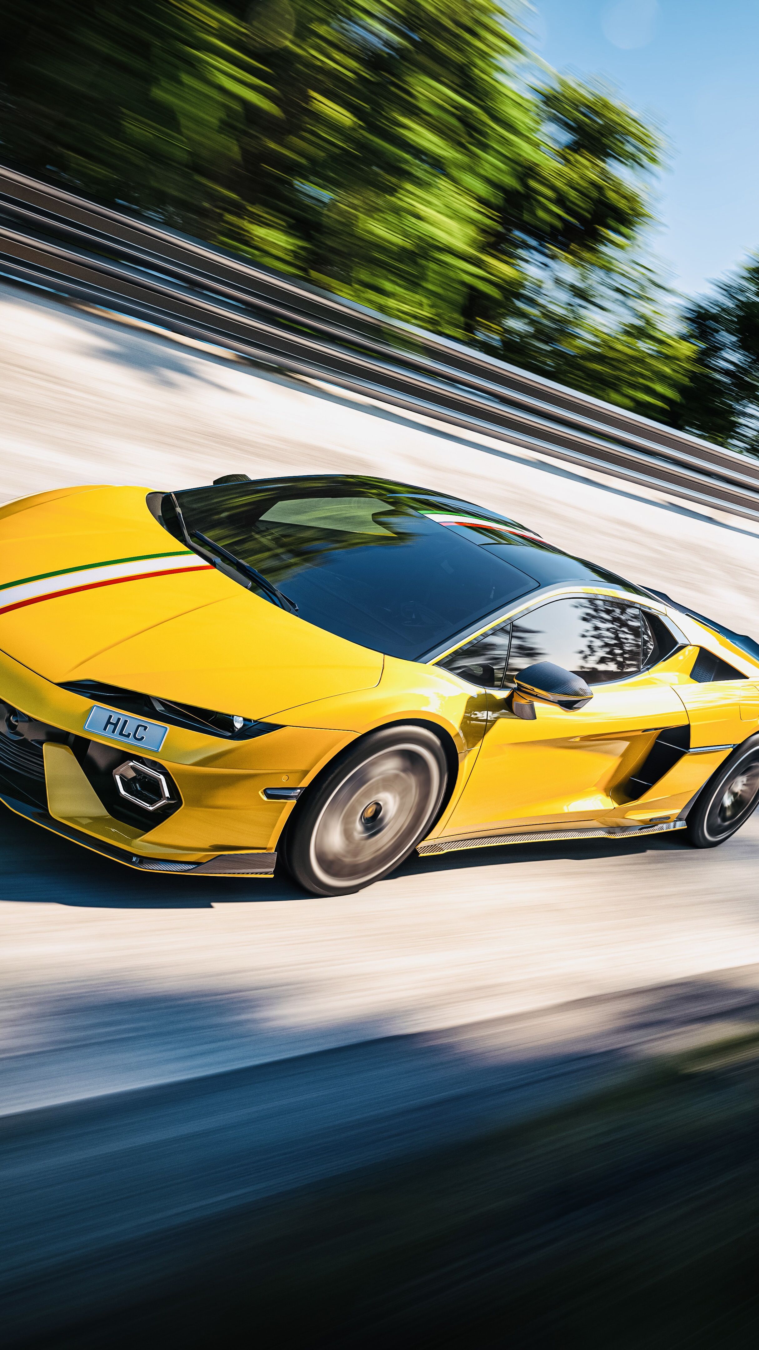 Yellow temerario Speed up in Race Track - backiee