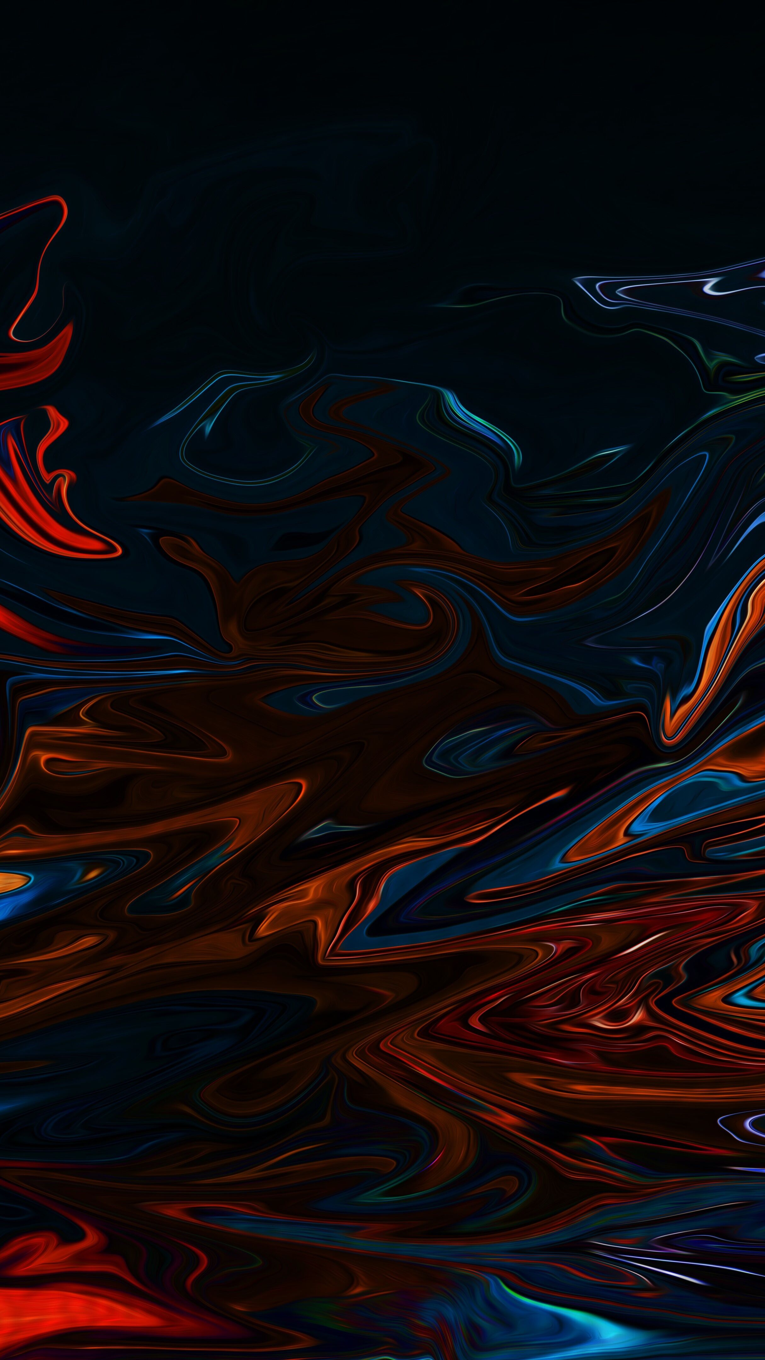 Neon Liquid Distortion Waves in Dark Futuristic Minimalism - backiee