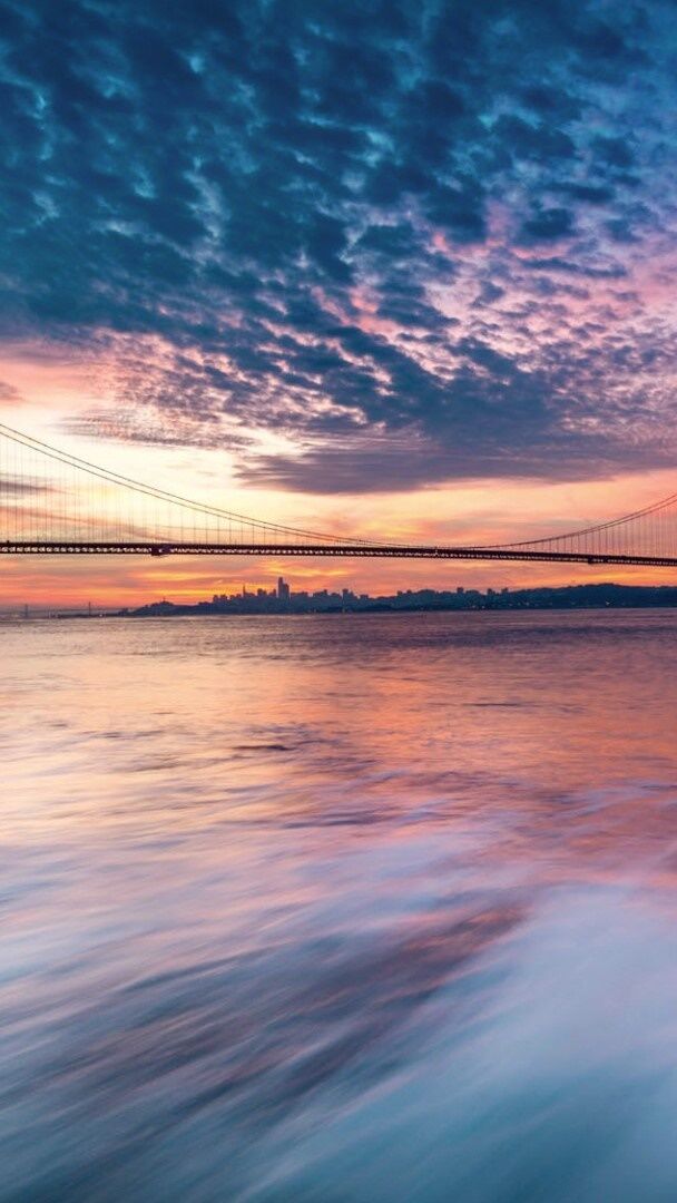 Golden Gate Bridge at Dusk with Vibrant Sky - backiee