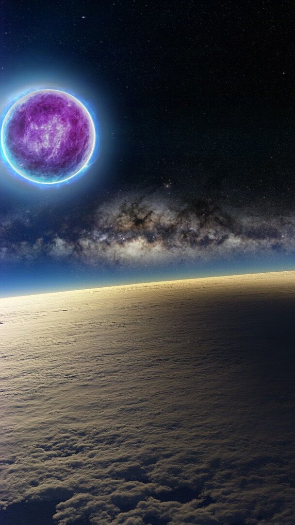 Ethereal Cosmic Horizon with Radiant Celestial Bodies - backiee