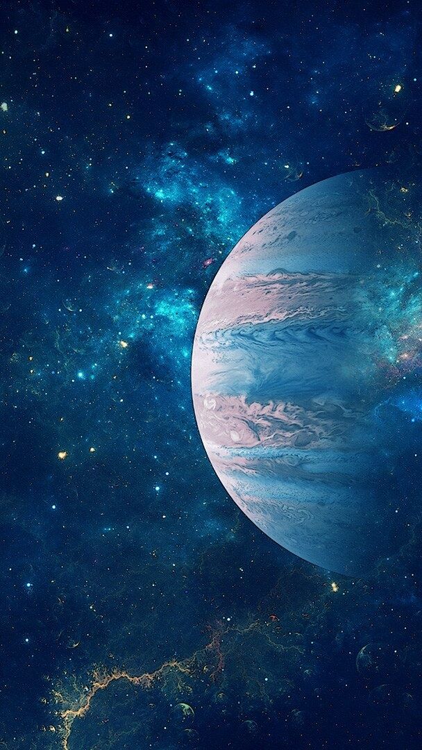 Ethereal Blue Planet in Cosmic Harmony - backiee