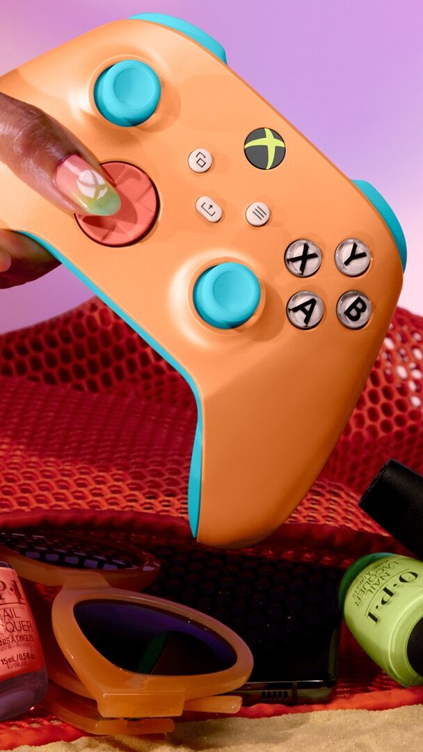 Xbox Controller and Pastel Nail Glamour - backiee