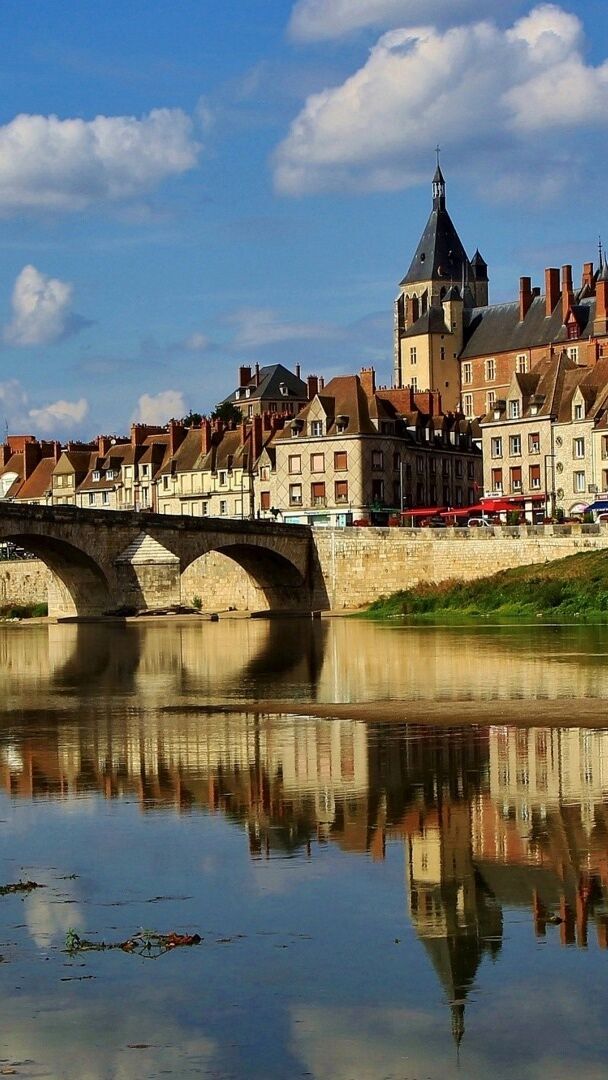 Château de Gien Reflecting in Loire Elegance - backiee