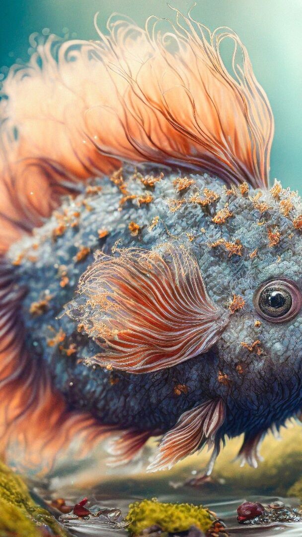 Mystical Underwater Realm with Fantasy Fish - backiee