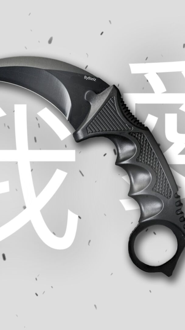 Karambit Elegance with Japanese Love Kanji Symbols - backiee