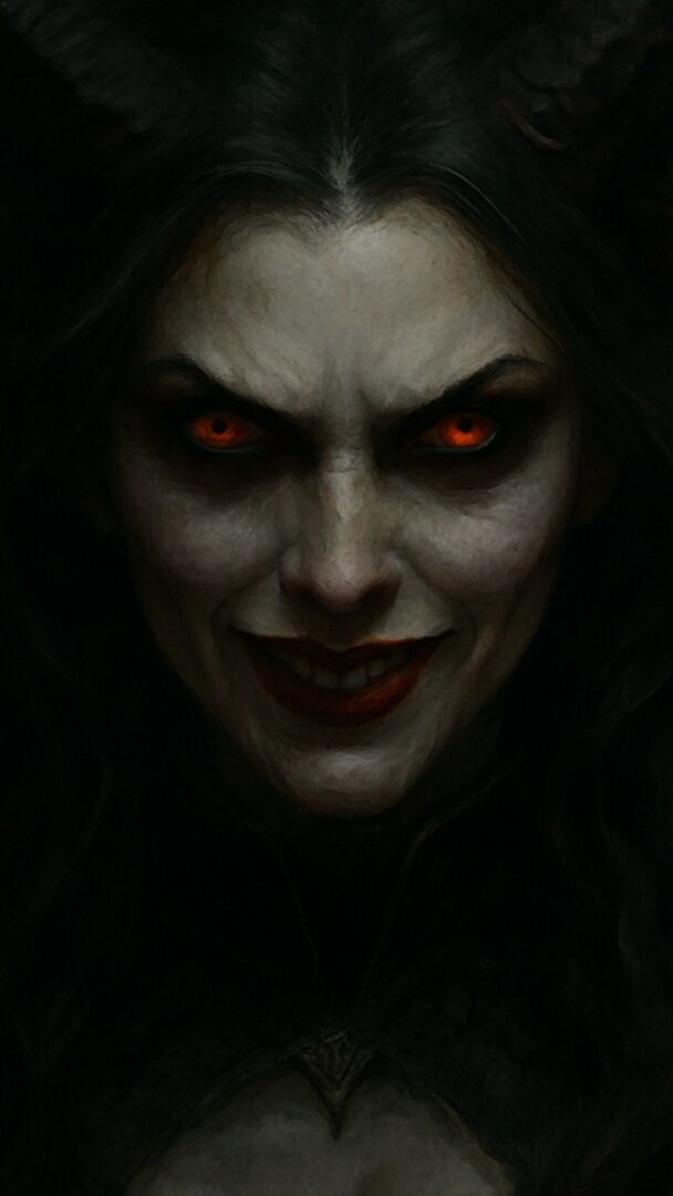 Dark Sorceress with Fiery Eyes - backiee