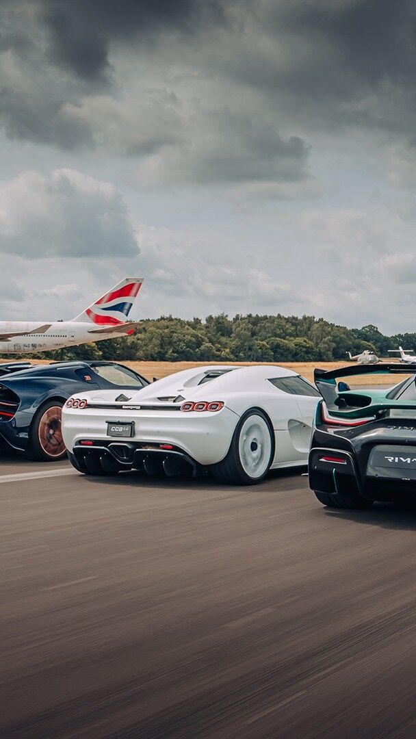 Supercars in Action on the Runway - backiee