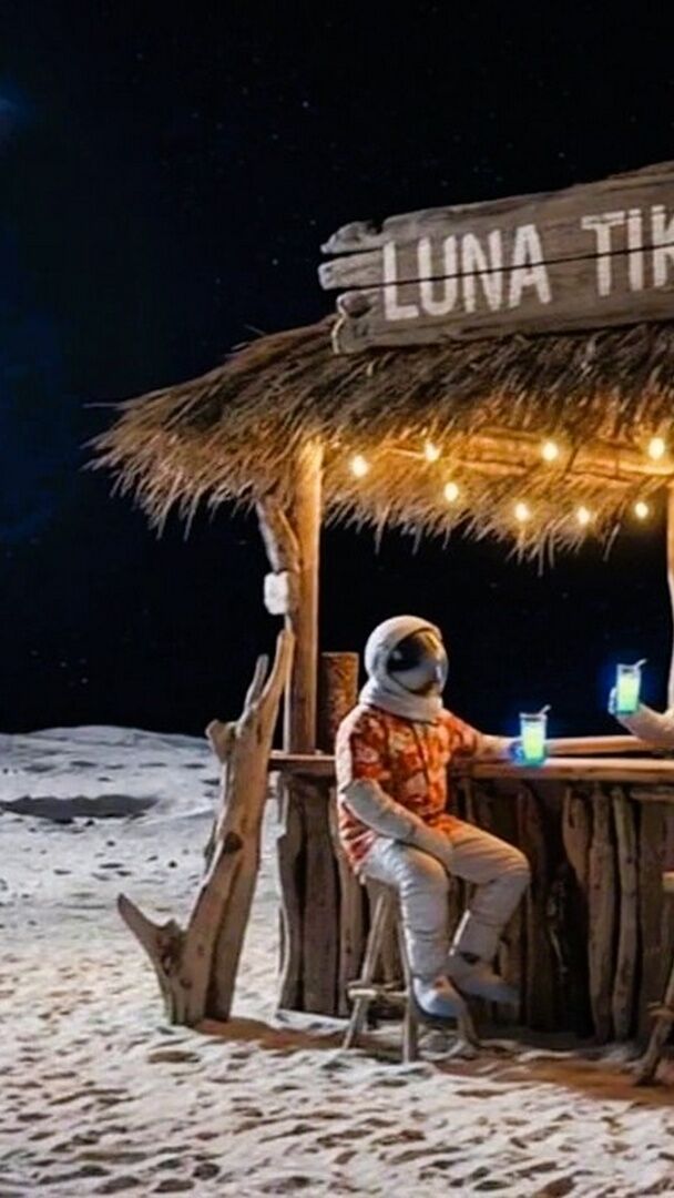 Tiki Bar on the Moon - backiee