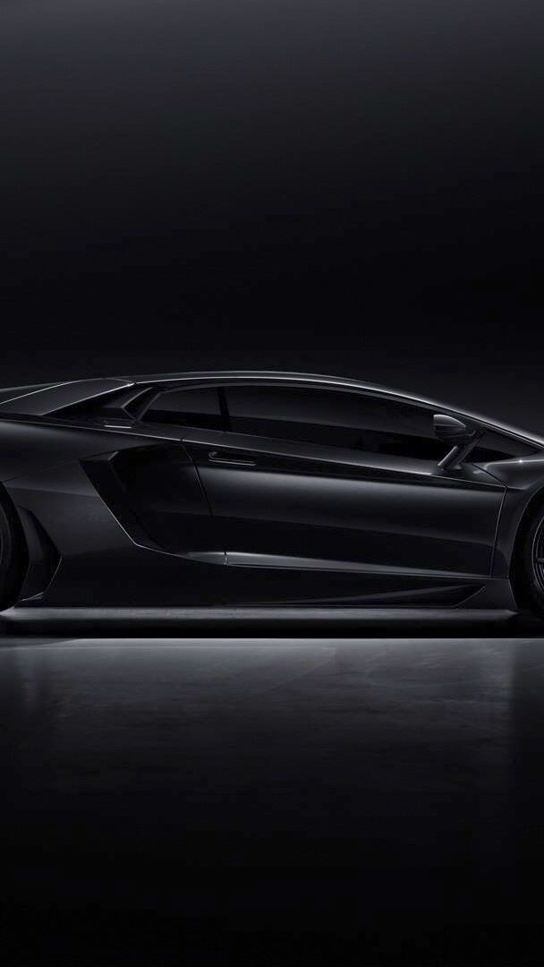 Shadowed Lamborghini Aventador LP720 Black Supercar Side Profile - backiee
