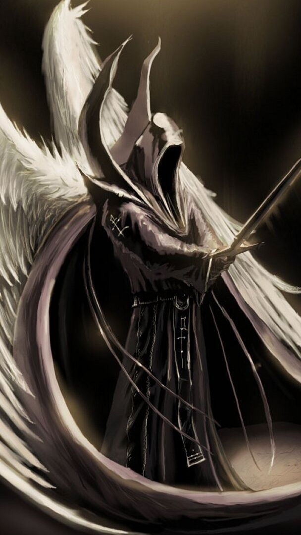 Fallen Angel Warrior Poised Between Light and Shadow - backiee
