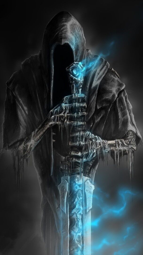 Veiled Reaper Assassin with Frostfire Blade in Shadowed Silence - backiee