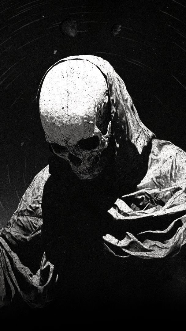 Monochrome Skull Sorcerer Summoning Glitching Death Runes - backiee
