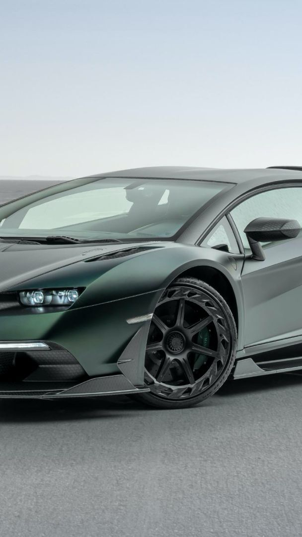 Monochrome Mansory Cabrera Lamborghini Aventador SVJ on Open Desert ...