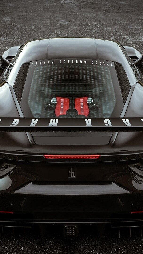 Ferrari 488 GTB Rear View With Wide Wing - backiee