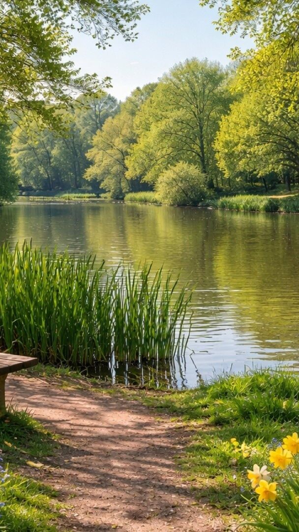 Spring on the sunny lakeside - backiee