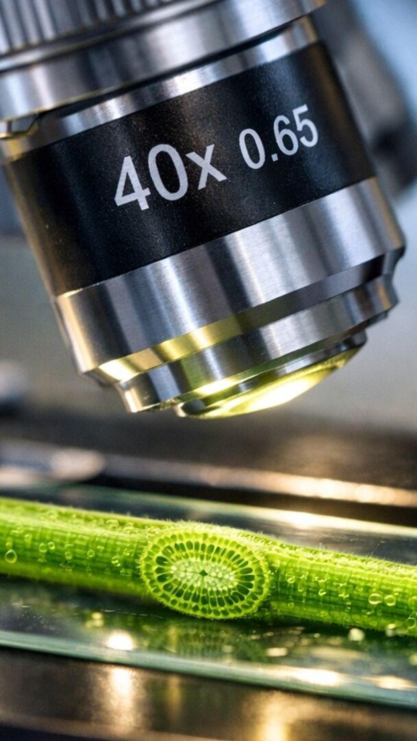 Microscope Macro Focus on Green Plant Stem Precision - backiee