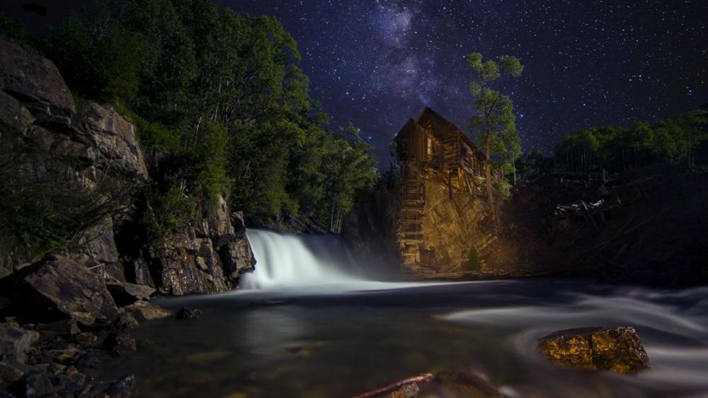 Crystal Mill at night - backiee
