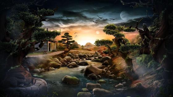 Prohodna Cave in Moonlight from Bulgaria wallpaper - backiee