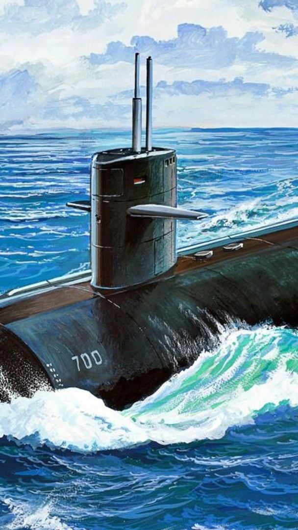 Majestic Submarine Cruising Through Ocean Waves - backiee Majestic Submarine Cruising Through Ocean Waves - backiee